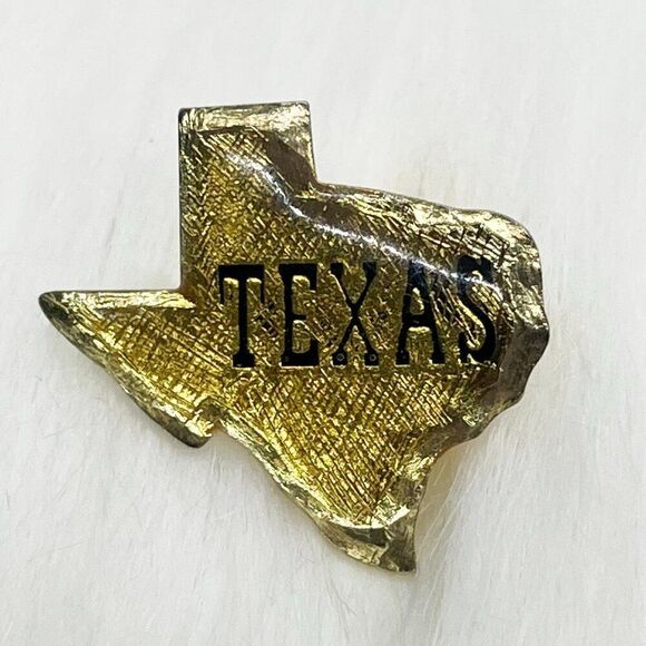 Vintage | Jewelry | 525 Vintage Black And Gold Texas Pin | Poshmark